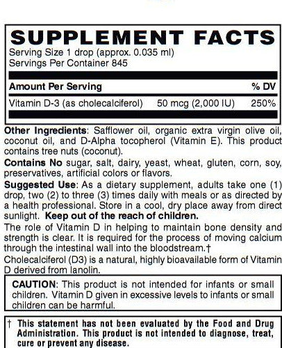 Vitamin D‑3 Drops 50 mcg (2,000 IU) | Immune, Bone & Daily Wellness ...